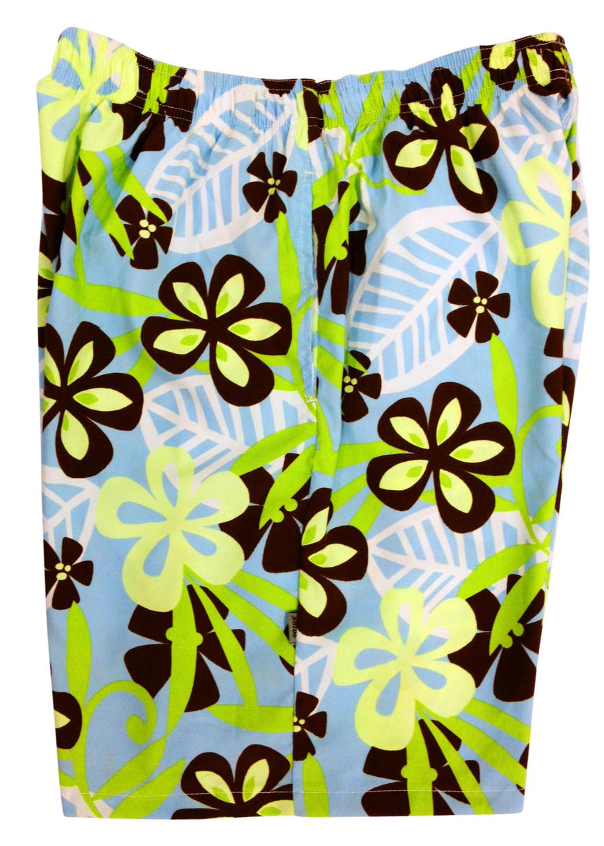 "License to Chill" (Blue) 20"-27" Long Swim Trunks (with mesh liner ...