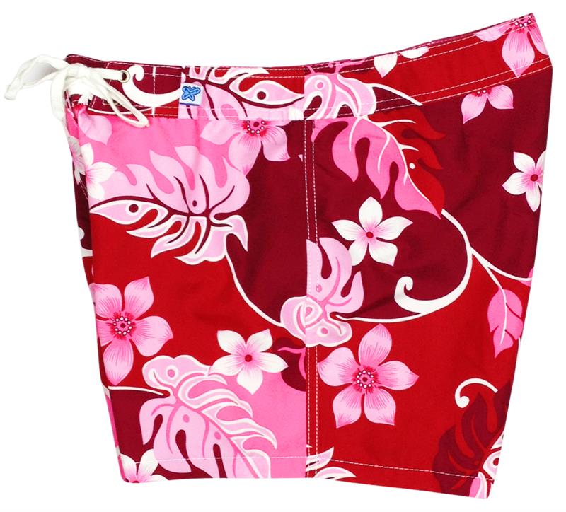 "Puzzled" 5" Womens Back Pocket Board Shorts (Pink) - Board Shorts ...